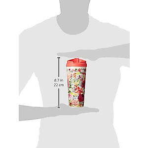 Kate Spade New York 16 Ounce Insulated Travel Mug, Floral Double Wall Thermal Tumbler for Coffee/Tea, Dahlia