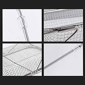 MinnowXY Stainless Steel Retractable Drain Basket Kitchen Basket Vegetable Washing Drain Basin Household Living Room Fruit Bowl