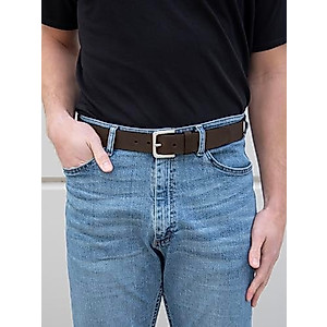 Wrangler Men’s Leather Country Casual Every Day Dress Belt for Jeans, Khakis Brown 36