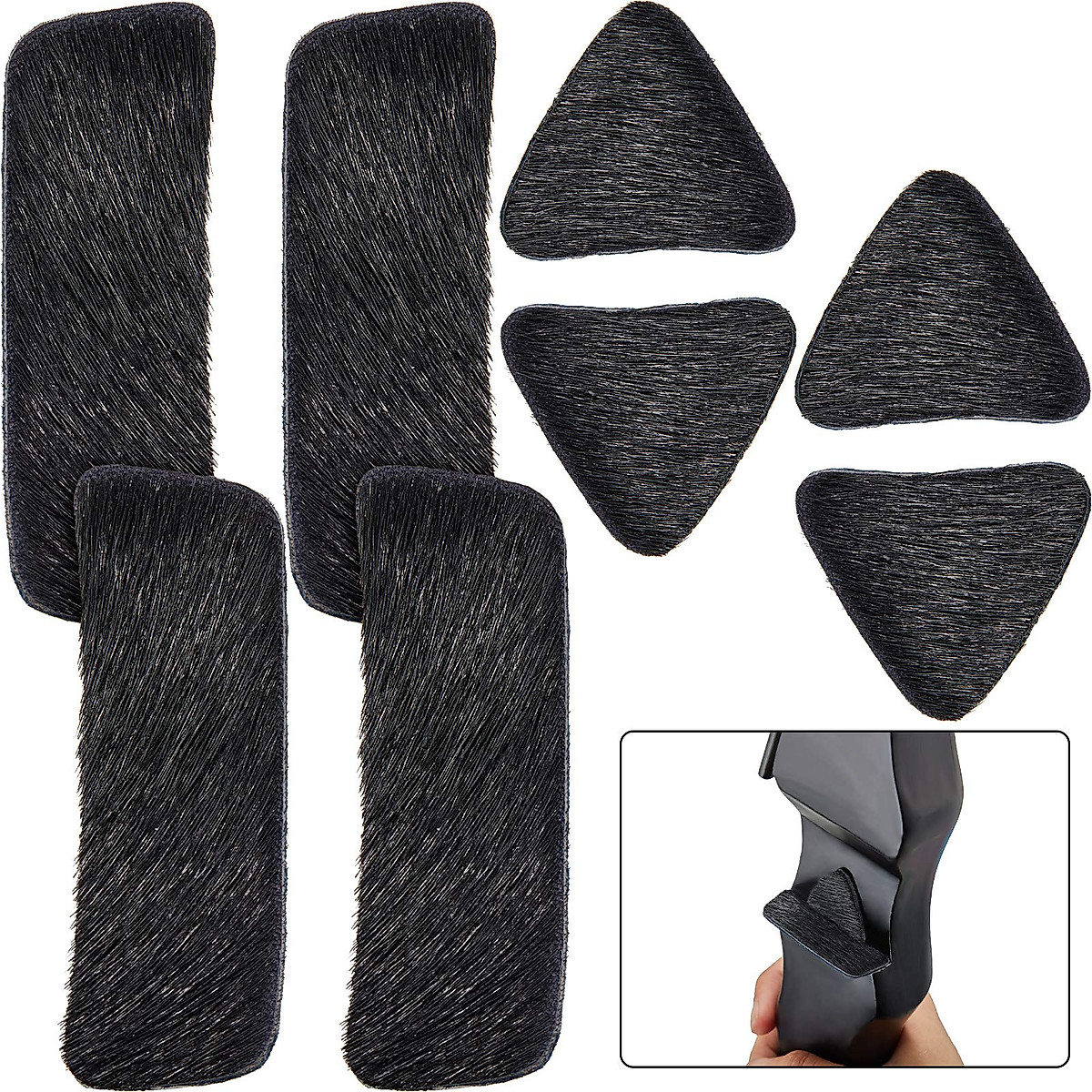 4 Pairs Recurve Bow Arrow Rest Archery Hair Arrow Rest Stick on Bow Rest Fur Adhesive Shelf Rests Longbow Fur Pad recurve Bow Accessories for Outdoor Hunting Shooting Practice
