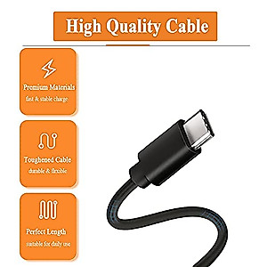 6Ft+9Ft Fast USB-C Charging Cords for Samsung Galaxy Tab A7 10.4"/ A7 Lite 8.7"/ A8 10.5"/S8/S7/S6/S6 Lite/S5e/S4, Tab A 10.1" 2019/8.0" 2017;SM-X700/X200/ SM-T500/220/380/510/610/307 Charger Cables