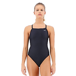 TYR Womens Durafast Diamondfit Athletic-one-piece-swimsuits, Black, 36 US