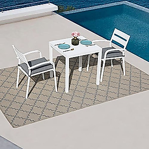 Soleil Jardin Outdoor Aluminum 2-Piece Patio Dining Chairs with Cushions, Stackable Bistro Chairs for Balcony, Garden, Backyard, White Finish & Grey Cushion