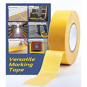 HolderProf Sports Pickleball Court Tape, 2in x 230FT - Pickleball Tape for Indoor Outdoor Court Lines Marking Kit | Bright Yellow