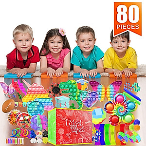 Fidget Toys Set, 80 Pack Sensory Toys Party Favors Kids Autism Autistic Children, Classroom Treasure Box Chest Prizes Pinata Stuffer Gifts Small Mini Bulk Toy Carnival ADHD