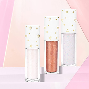 Geeneiya Glitter Liquid Eyeshadow Korean Makeup White Highlight Eyeliner, Pigmented, Long Lasting, Quick Drying, Loose Glue for Crystals Eye (Pearl 03)