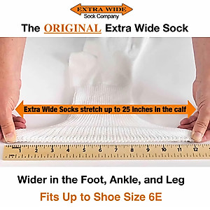 Extra Wide Comfort Fit Athletic Crew (Mid-Calf) Socks for Men and Women, Pick your size, Do not size up (Large, Large - Black)