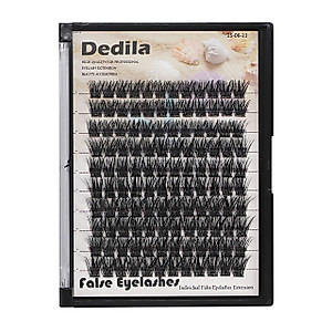Dedila 120 Pcs Handmade D Curl Makeup Clusters Eye lashes Extensions Mixed 10-12-14-16mm/12-14-16mm/14-16-18mm D Curl Soft and Lightweight Individual false eyelashes Wide Stem (Mixed 14-16-18mm)