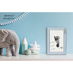 MIMOSA MOMENTS Set of 2 Mess-Free Clean Touch Ink Pads for New-Born Baby Handprint, Footprint and Pet Paw Print (Black)