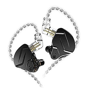 KZ ZSN PRO X 1DD+1BA Dynamic Drive Balanced Armature Hybrid in Ear Earphone,HiFi DJ Monito Running Sport Noise Cancelling, Metal Earphone Earbud,2PIN Detachable Cable Headset (Black no mic)