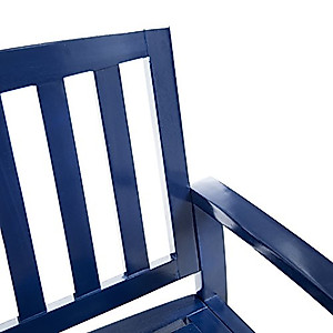 Christopher Knight Home Loja Outdoor Acacia Wood Bench, Pu Navy Blue