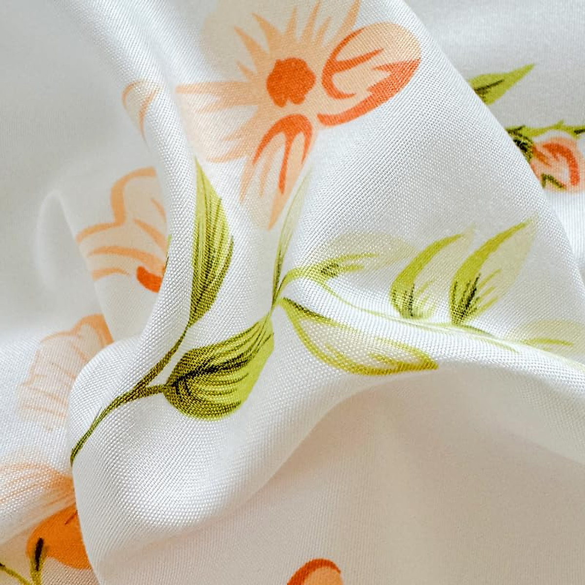 Kimko Washable Cotton Floral Duvet Cover Set,Vintage Flower Reversible Bedding Set with Zipper Closure,Gentle,Soft,Cozy and Breathable 【3Pcs:1 Duvet Cover+2 Pillowcase】 (# 005, Full-71''X87'')