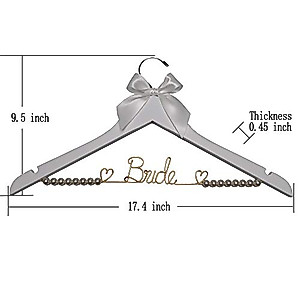 Vnque Wedding Dress Hanger Bride Hanger Wire Hanger Bridal Gift (White Gold Wire)