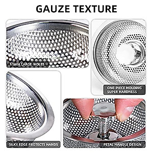 Oecoel Kitchen Sink Strainer Drain for Stopper Combo Basket Replacement Stainless Steel Sink Drain with Handle 3-1/2 Inch Sink Stopper Suitable for Bathroom Kitchen Drain Strainer(2 pcs)