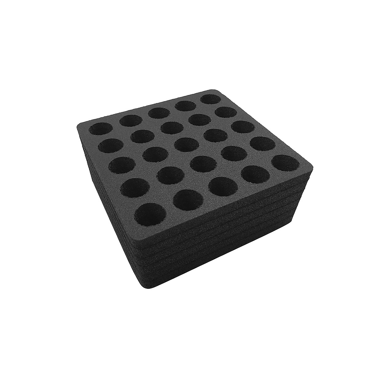 Polar Whale Test Tube Organizer Black Foam Storage Rack Stand Transport Holds 25 Tubes Fits up to 17mm Diameter Tubes