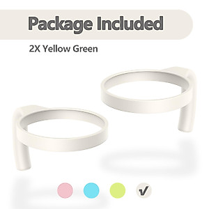 Handles For Stanley 20oz Quencher H2.0 FlowState Tumbler, Stanley Cup Accessories 20 oz, Stanley Cup Handle Attachment, Anti Slip, Car Cup Holder Friendly, Improved Grip, Pack of 2(Cream, 20oz)