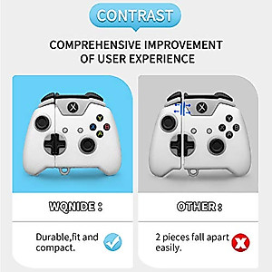 WQNIDE Case for White Game Controller Airpod 2/1, Soft Silicone 3D Cute Cartoon Anime Game Controller Skin Protective Case Design,6in1 Accessories Set with Keychain for Women Girls Boys