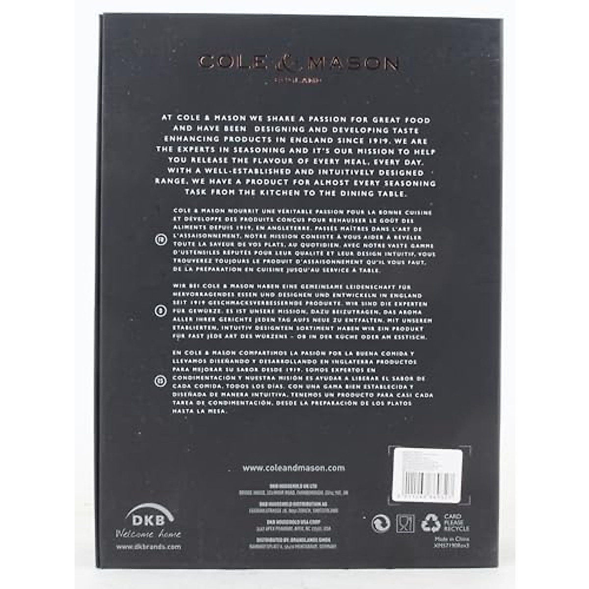 Cole & Mason Gourmet Precision Derwent Salt and Pepper Mill Gift Set, Stainless Steel, Copper, 190 mm