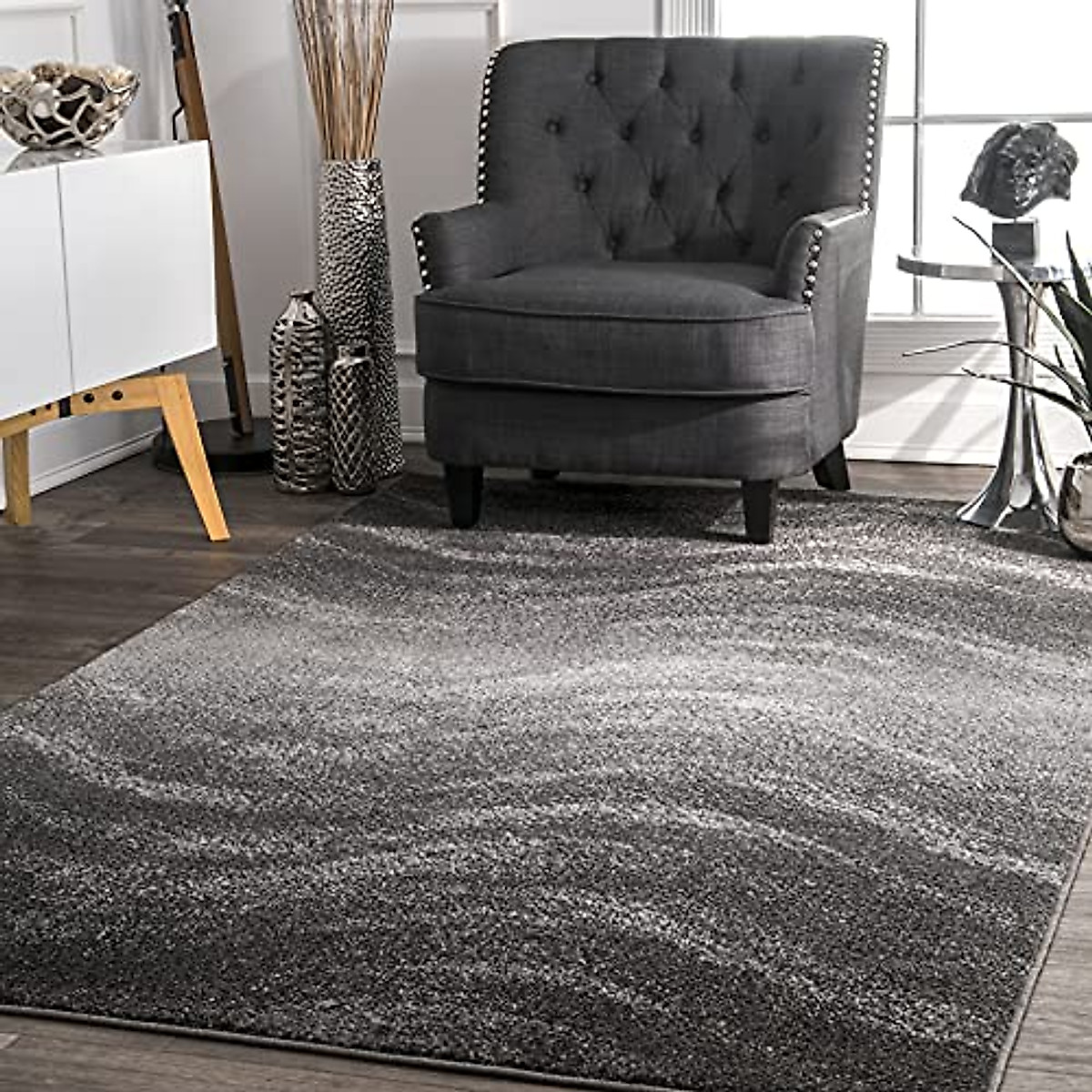 nuLOOM Julene Abstract Waves Area Rug, 5' x 8', Grey