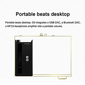 Topping G5 USB DAC, Portable LDAC Audio Built-in NFCA HPA Bluetooth Headphone AMP(Black)