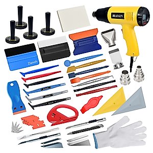 Zanch Vinyl Wrap Tool Kit,Complete Tools for Automotive Vinyl Wrap Film Installation - Deluxe 66pcs Includes Yellow Heat Gun