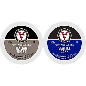 Victor Allen's Coffee Italian Roast and Seattle Dark Roast Coffee Pods for Keurig Brewers