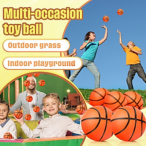 Civaner 20 Pieces Mini Inflatable Balls Basketball Baseball Beach Float Ball Soccer Baseball Mini Hoop Ball Pool Ball Toys for Kids Summer Sports Game Party Supplies, 4 Inches(Basketball Style)