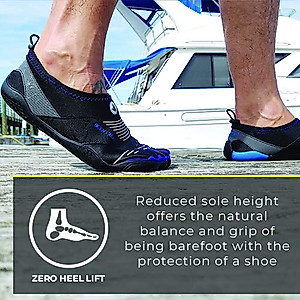 Body Glove Men's 3T Barefoot Cinch Water Shoe, Black/Indigo, 9