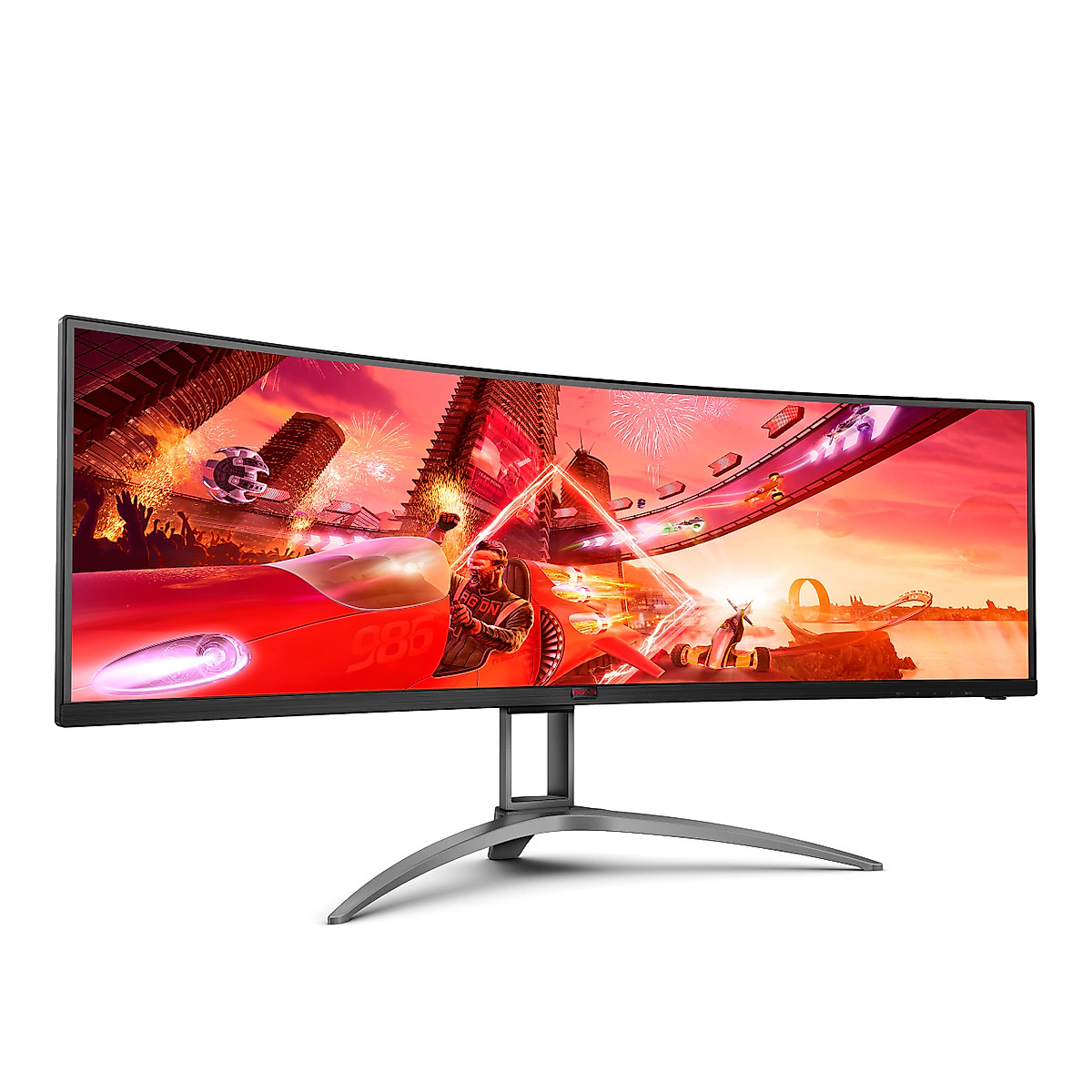 AOC AGON Curved Gaming Monitor 49" (AG493UCX), Dual QHD 5120x1440 @ 120Hz, VA Panel, 1ms Adaptive-Sync, 121% sRGB, Height Adjustable, 4-Yr Zero Dead Pixels Manufacturer Guarantee
