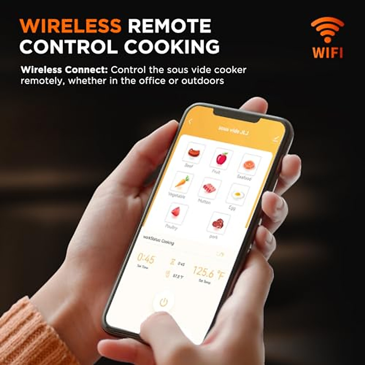 4T7 Sous Vide Machine 1100W, Sous Vide Precision Cooker, Waterproof Wifi App Control, Ultra Quiet Immersion Circulator with Recipes, Accurate Temperature and Time Control with Adjustable Clamp, White