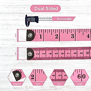 HANSMAYA Soft Tape Measure for Body Measuring Fiberglass Tape Measure Body Measuring Tape for Sewing Tailor Fabric Cloth Weight Loss Measurements Flexible Ruler Double Scale 150cm/60inch White
