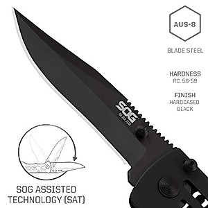 SOG Folding Knife SlimJim Slim Pocket Knife Black