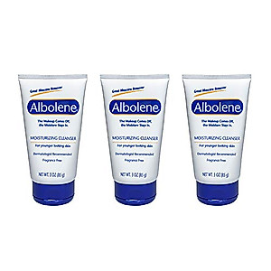 Albolene Face Moisturizer and Makeup Remover, Facial Cleanser and Cleansing Balm, Fragrance Free Cream, 3 Fl Oz (3 Pack)