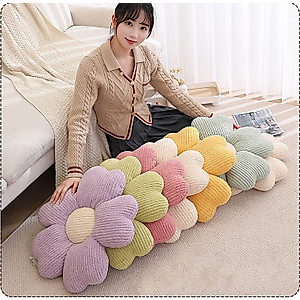 Skin-Friendly Plush Petal Throw Pillow. Soft and Comfortable, Fluffy and Full, meticulous Workmanship. (19inch, White 1)