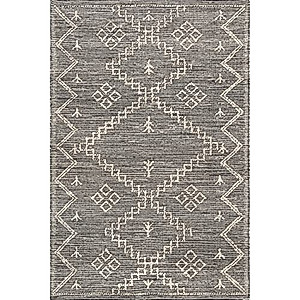 nuLOOM Julianne Handmade High-Low Jute Moroccan Area Rug, 5x8, Beige