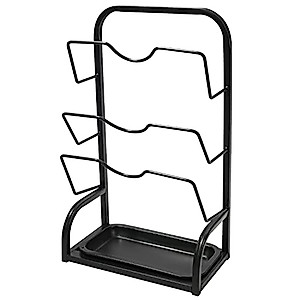 ikare Pot Lid Organizer Rack For Bakeware Pot Lid Holder Organizer Scratch Protection Lid Stand Wall Mounted Pan Lid Holder (Black)