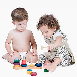 18 Pcs Mini Wooden Hammer Creative Pounding Educational Mallet for Boys and Girls