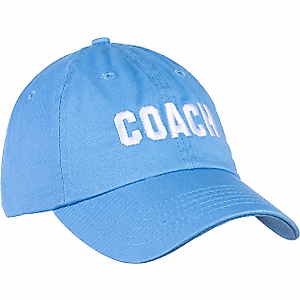 Ann Arbor T-shirt Co. Coach | Carolina Blue Coaching Baseball Hat, Men & Women Team Cap - (SkyBlue, DadHat)