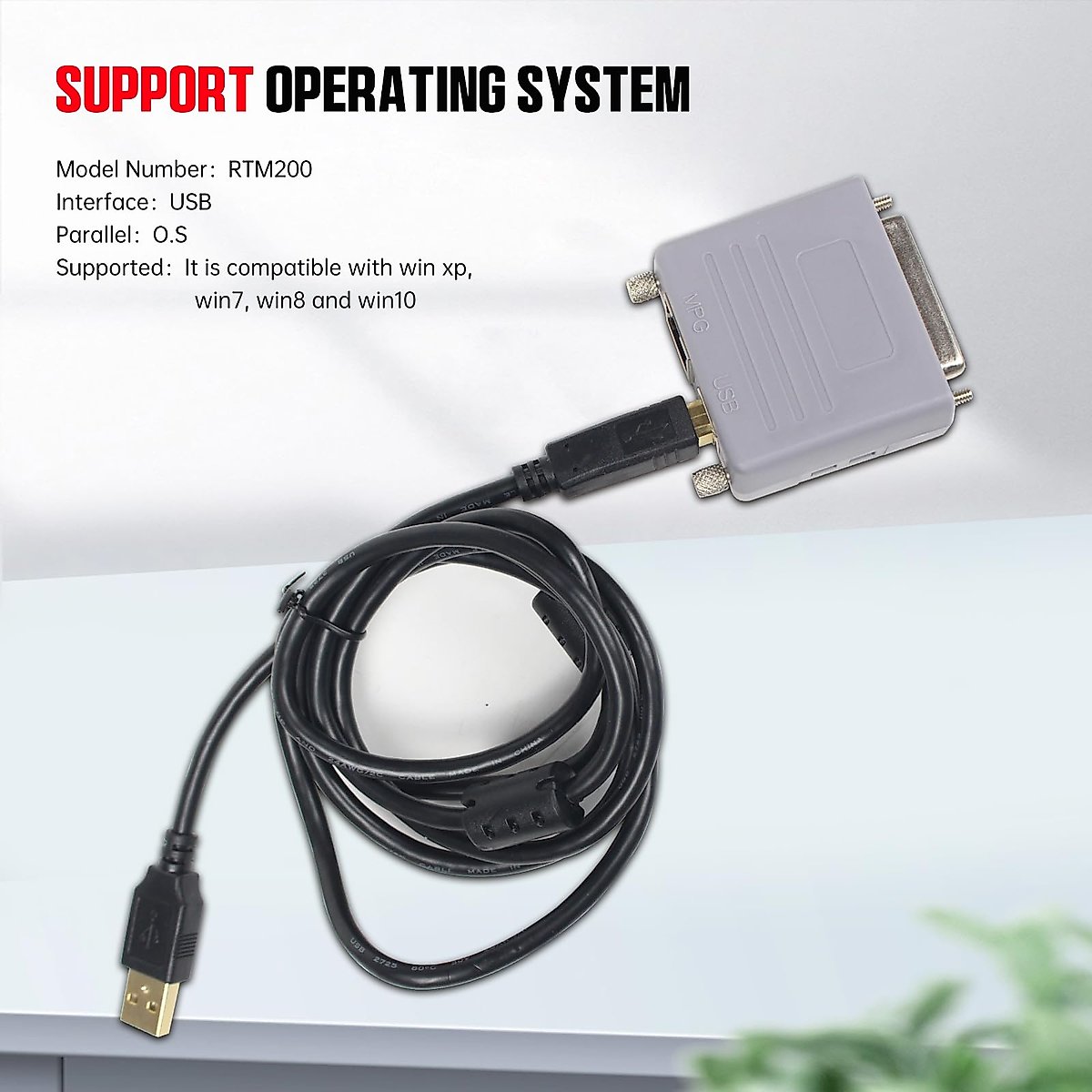 RATTMMOTOR Parallel to USB Adapter 200KHz MACH3 USB to Parallel Adapter RTM200 DB25 LPT Cable to USB Motion Controller Converter with USB Cable for LPT/USB Mach3 CNC Router Engraving Milling Machine