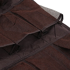 SUPWALL Over The Door Shoe Organizer Rack,24 Pocket for Shoe Toiletries Closet Laundry Storage, with 4 Steel Hooks That Fit More Doors (Coffee)