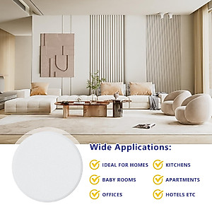 3 1/4 in Wall Protector Round, 10 Pack Doorknob Wall Shield Guard Door Stop, Rigid Vinyl Hard Wall Protection Pads White with Self Adhesive Sticker, HOME MASTER HARDWARE