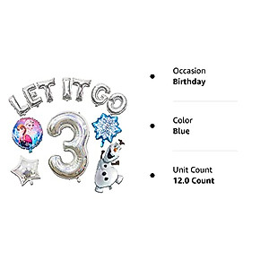 12 PCS Snowman Birthday Party Balloons For Frozen Birthday Party Decoration Cartoon Foil Balloons Bouquet For Children birthday Party (Sliver-3rd)