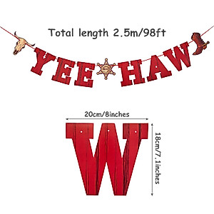 Western Cowboy Party Decoration Kit - Cowboy Yee Haw Garland Banner, Hanging Swirls Foil Swirls for Cowboy Theme Party Birthday Party Baby Shower Ceiling Decorations