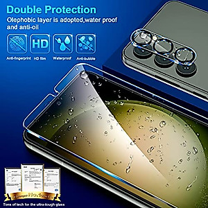[3+3 Pack] for Samsung Galaxy S23 Screen Protector, 9H Tempered Glass, Ultrasonic Fingerprint Compatible, HD Clear Case Friendly for Samsung S23 Glass Screen Protector 5G