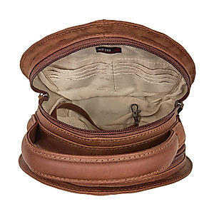 Lady Conceal Oaklee Concealed Carry Crossbody - Womens Locking Concealed Carry Purse - Crossbody Bag with Gun Holster (Cognac)