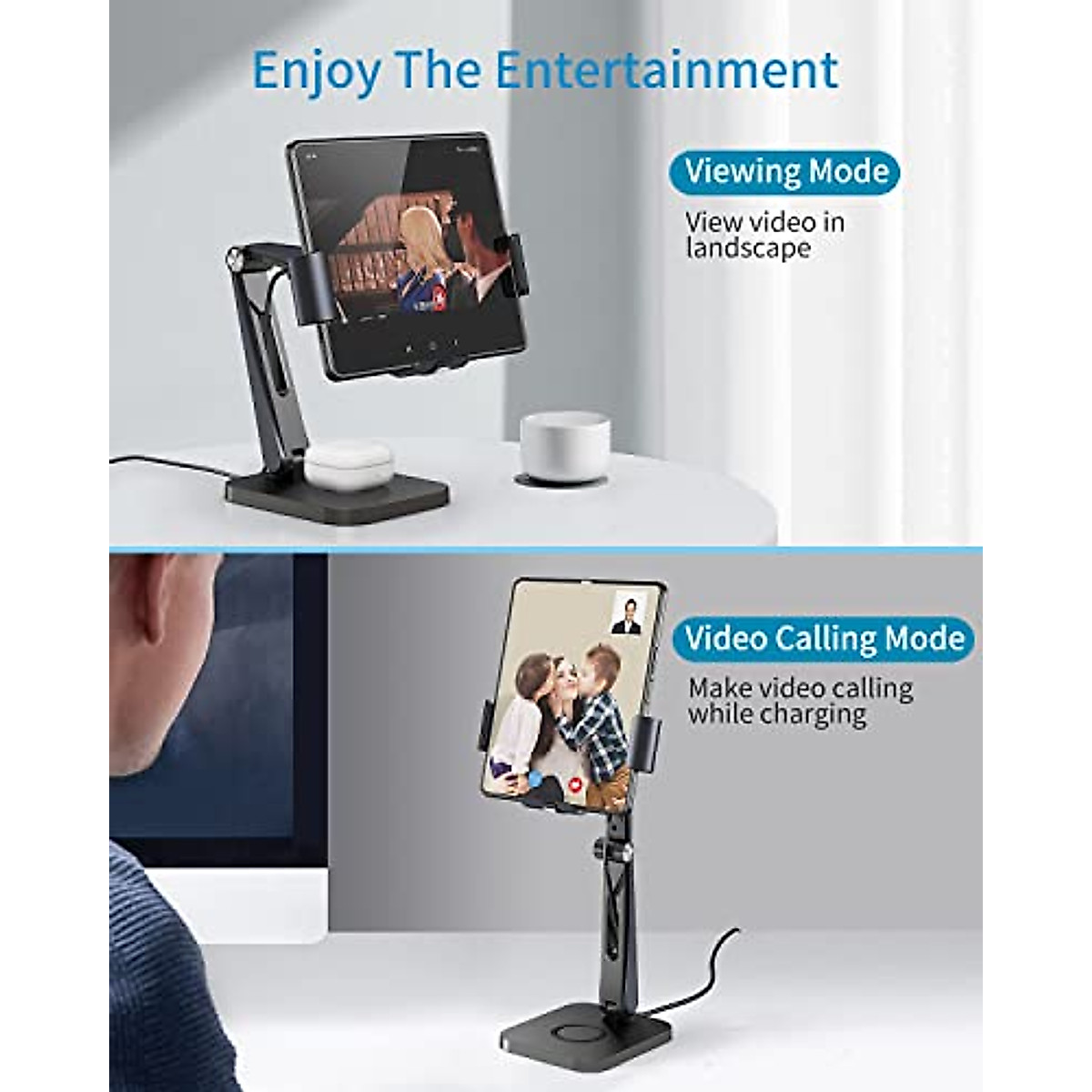 ANPULES Wireless Charger Stand for Z Fold 4/3/2, ANPULES [3 Coils] 2 in 1 Charging Station for Samsung Galaxy Buds 2 Pro/Pro / 2 / Live and Z Fold Series