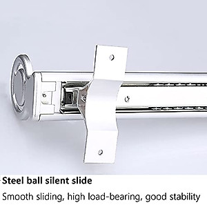 ZYFA Heavy Duty Retractable Pull Out Pants Rack Adjustable Closet Rod, Extendable Wardrobe Rail Tube Valet Rod Clothing Mount Wardrobe Hanger for Hanging Clothes,Top Mount, 35cm