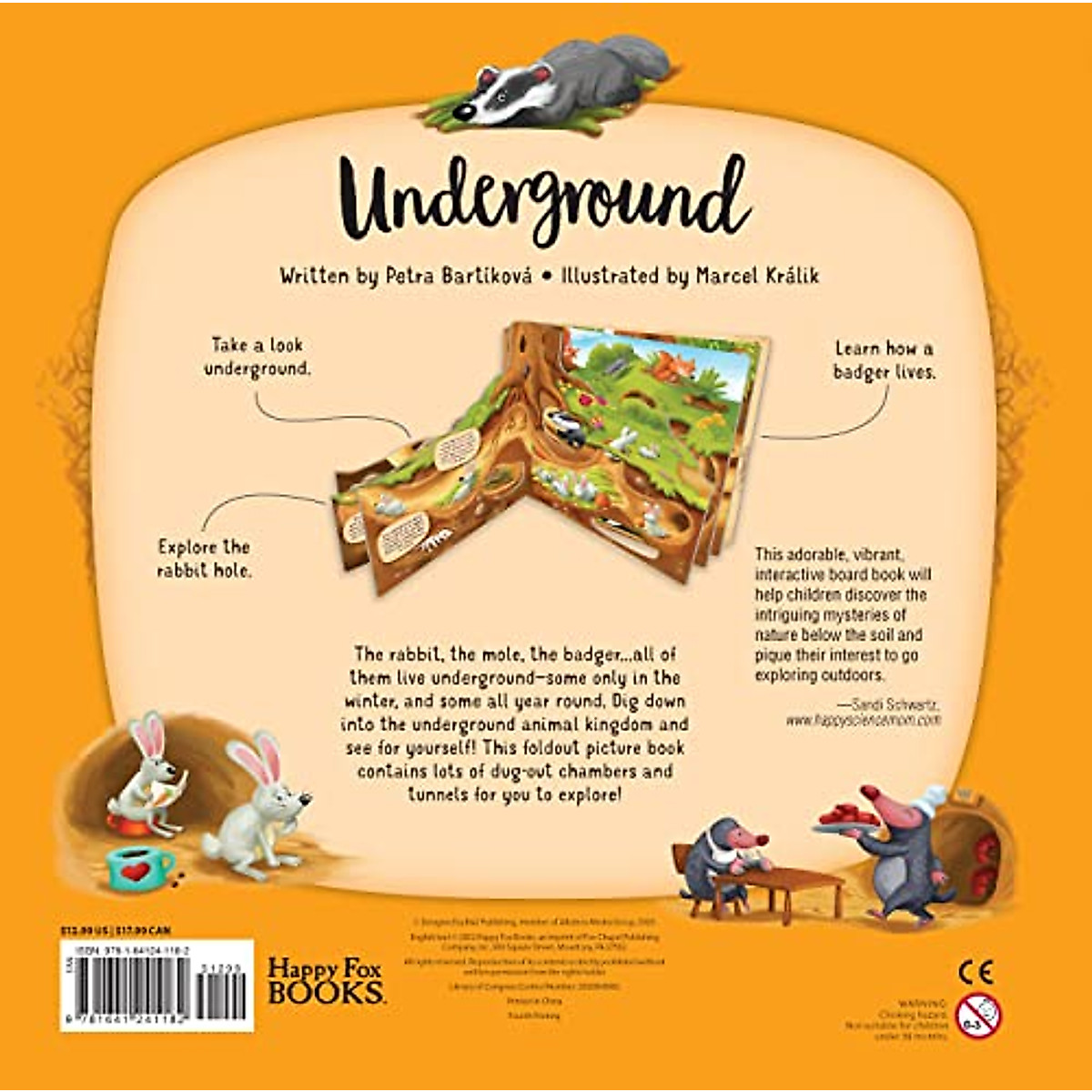 Discovering the Secret World of Nature Underground (Happy Fox Books) Board Book Takes Kids Ages 3-6 Deep into the Ground with Every Turn of the Page, plus Fun Facts and Vocabulary Words (Peek Inside)