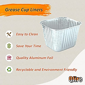 Qfire 24 Pack Small Griddle Drip Grease Cup Liners Compatible with 1 Burner & 2 Burner Razor Griddles,GGC2030M/GGT2160M/GGC2228MG Razor Griddle Grease Liner Accessories(Small Size)