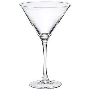 Amazon Basics Chelsea Martini Glass Set, 10-Ounce, Set of 6, Clear